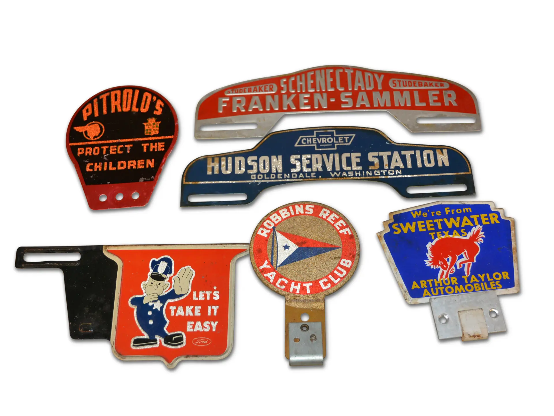 Six Automobilia License Plate Attachments | Auburn Fall 2019 | RM Sotheby's