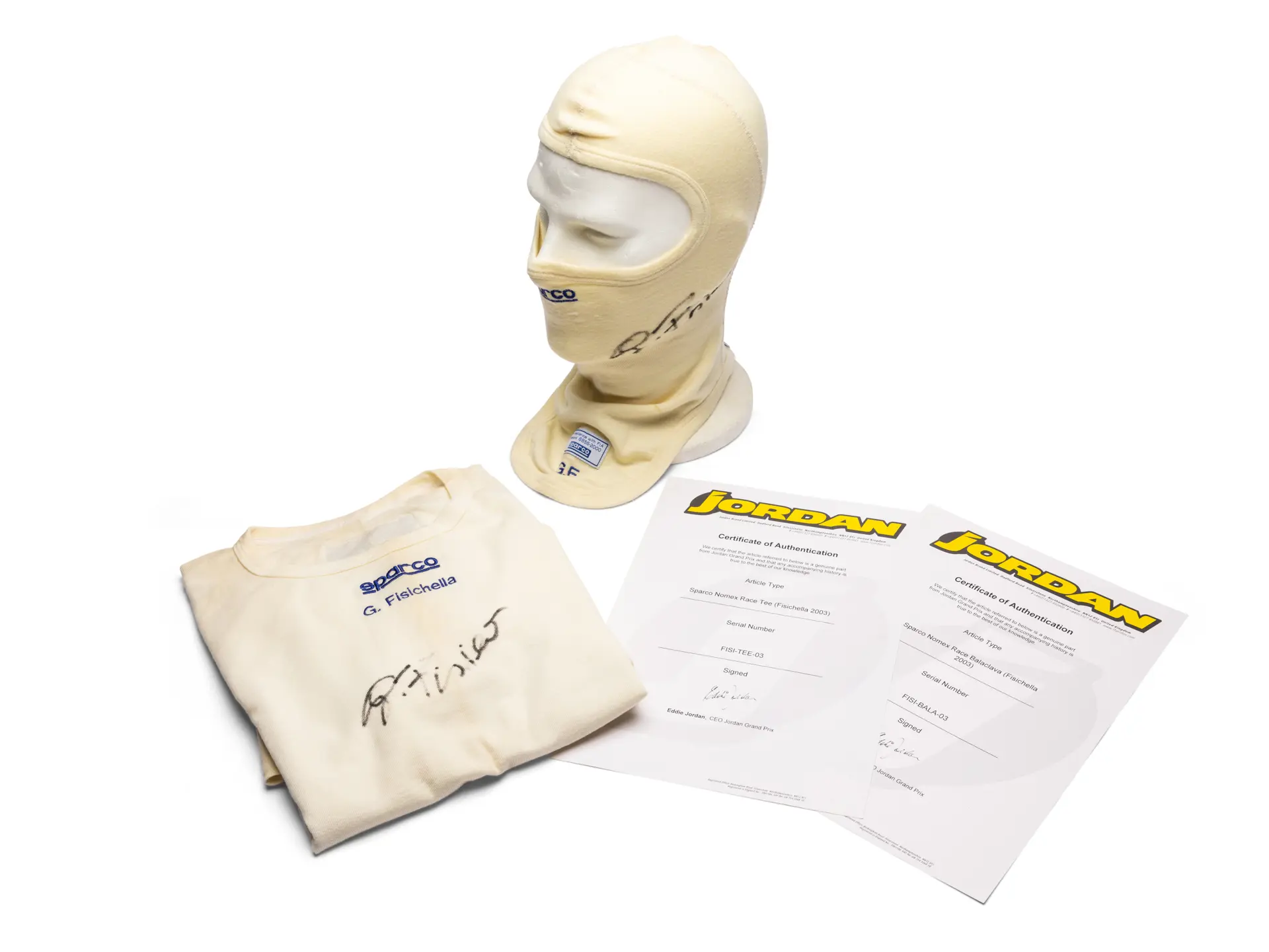 2003 Giancarlo Fisichella Jordan Grand Prix Formula 1 Nomex Signed ...