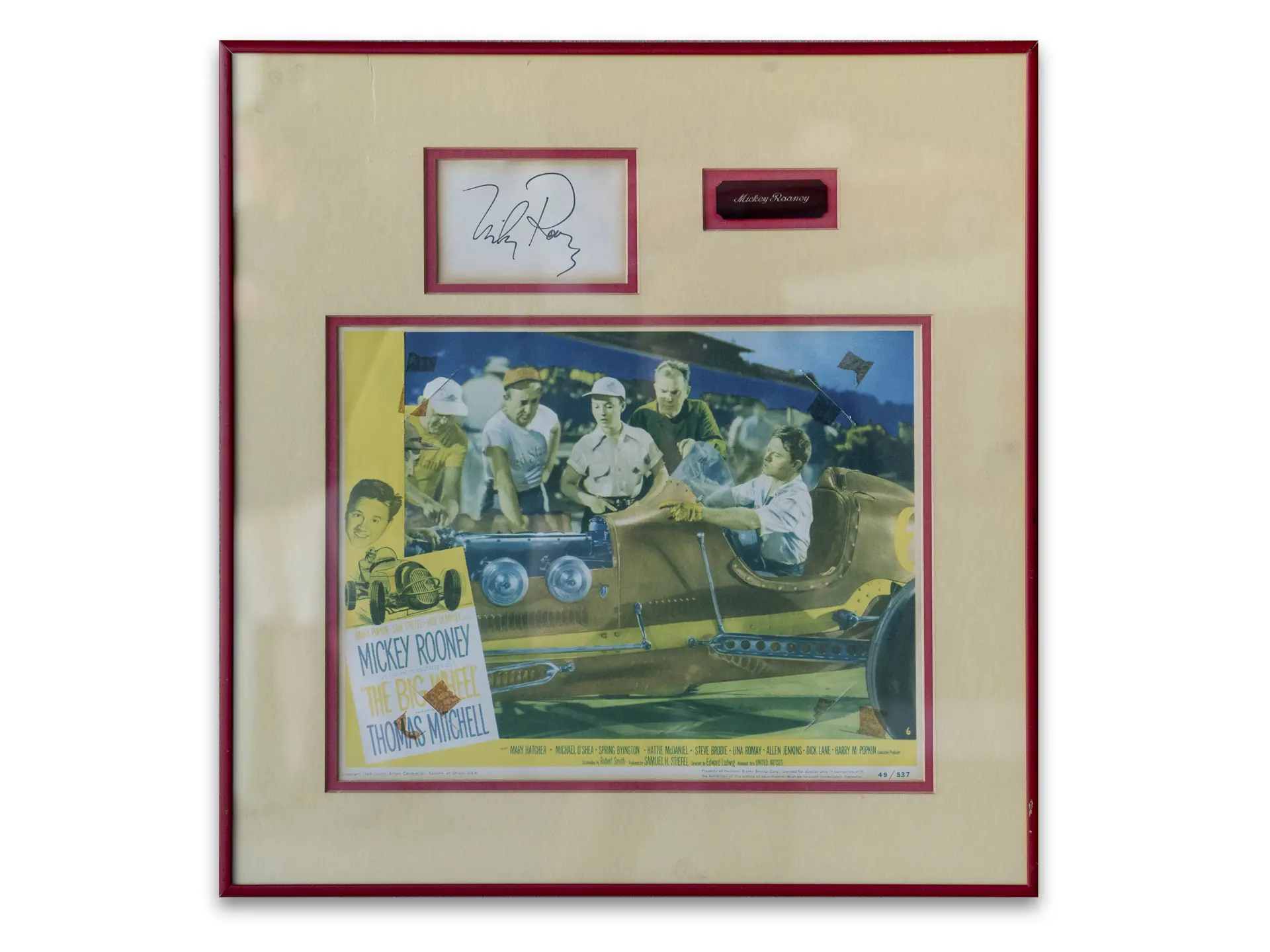 "The Big Wheel" Framed Movie Advertisement with Mickey Rooney Signature ...