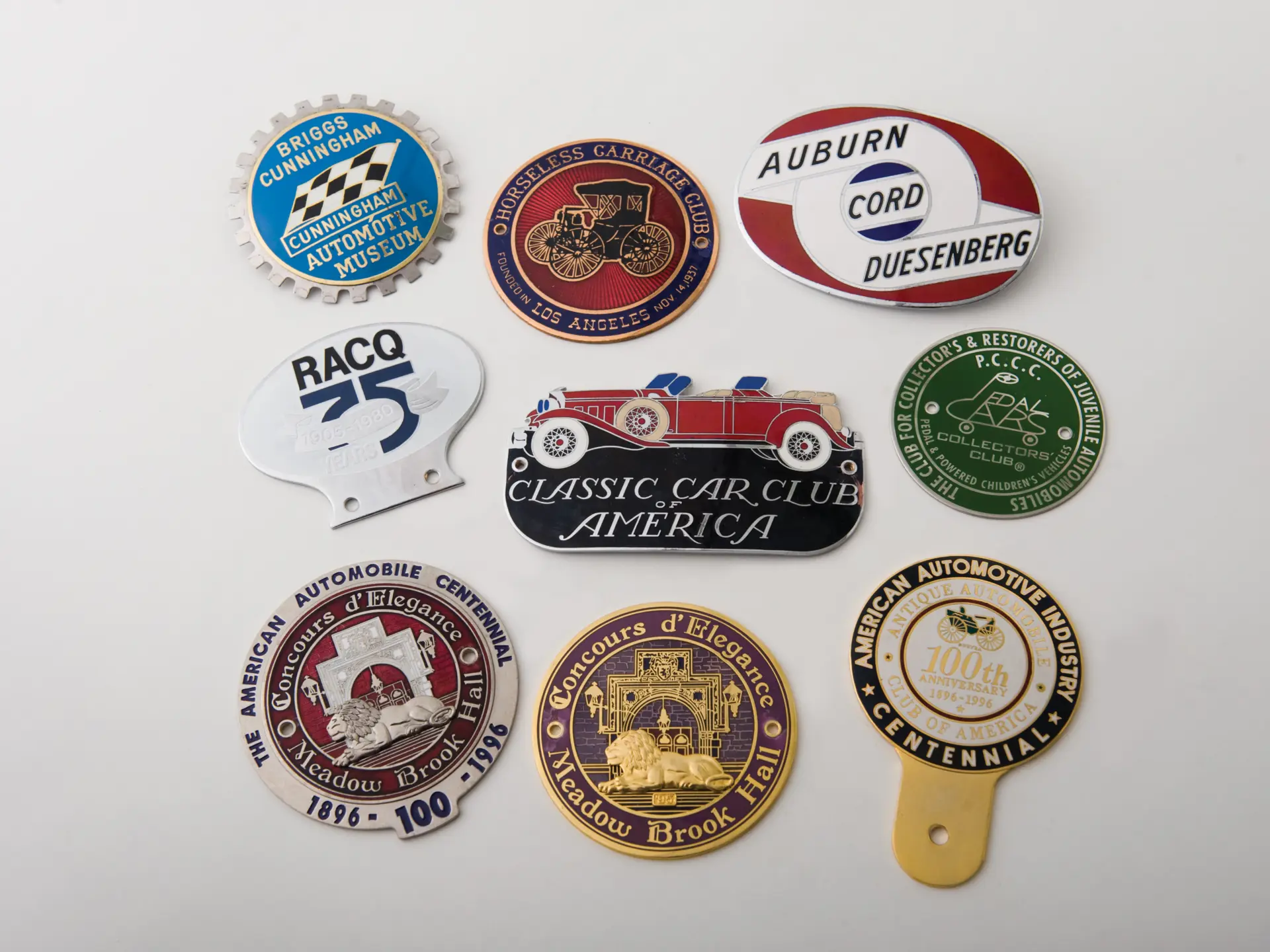 Commemorative Automobile and Concours Badges | Vintage Motor Cars of ...