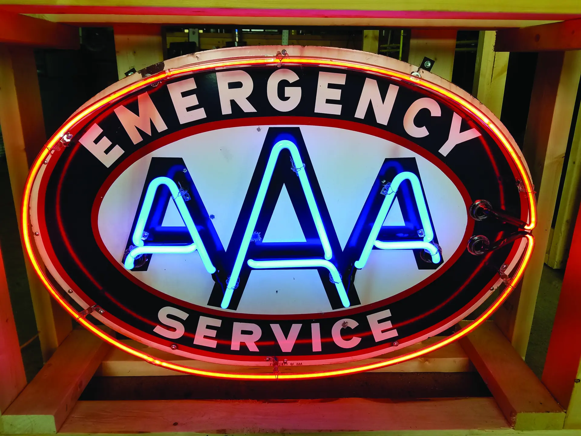 AAA Emergency Service Porcelain Neon Sign | Auburn Fall 2017 | RM Sotheby's