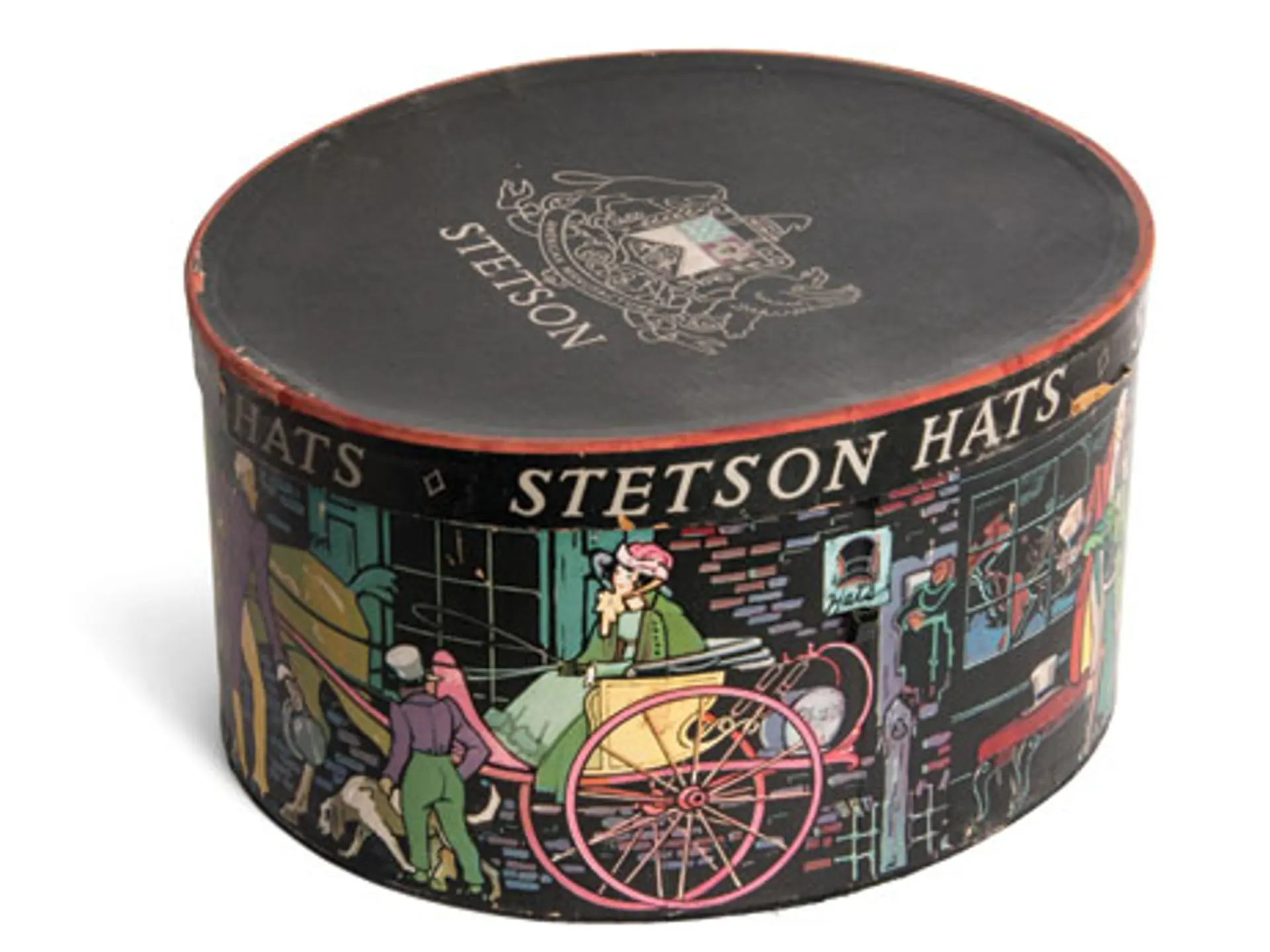 Colorful Vintage Stetson Hat Box (12" X 7" X 14") | Auburn Fall 2013 ...