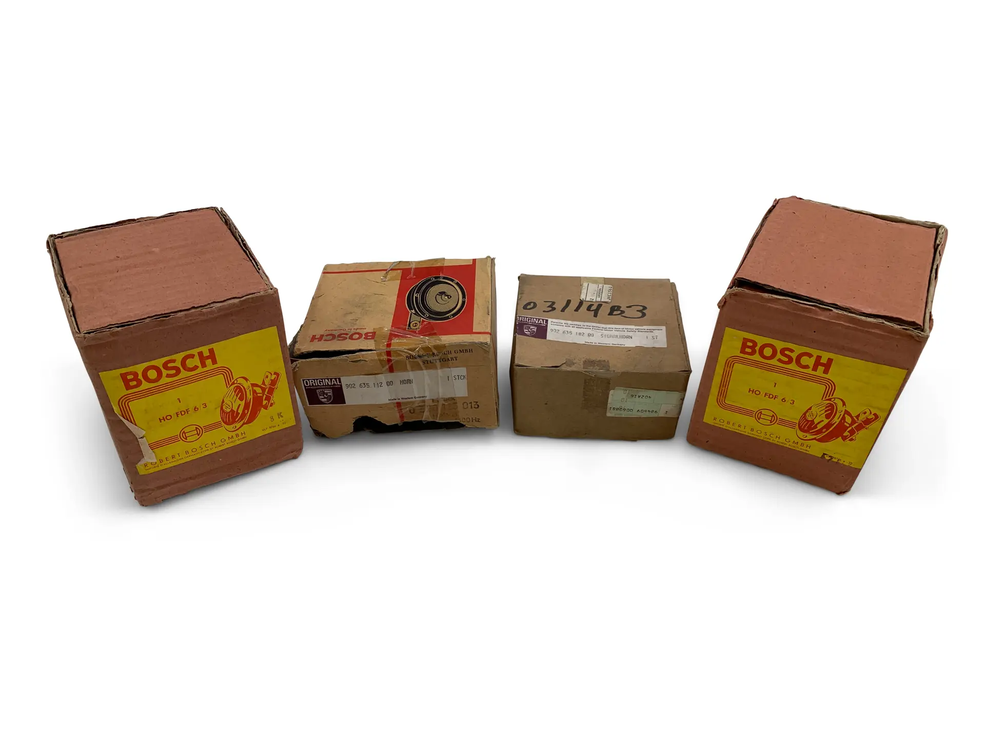 Four Early Porsche Horns in Factory Packaging | The White Collection ...