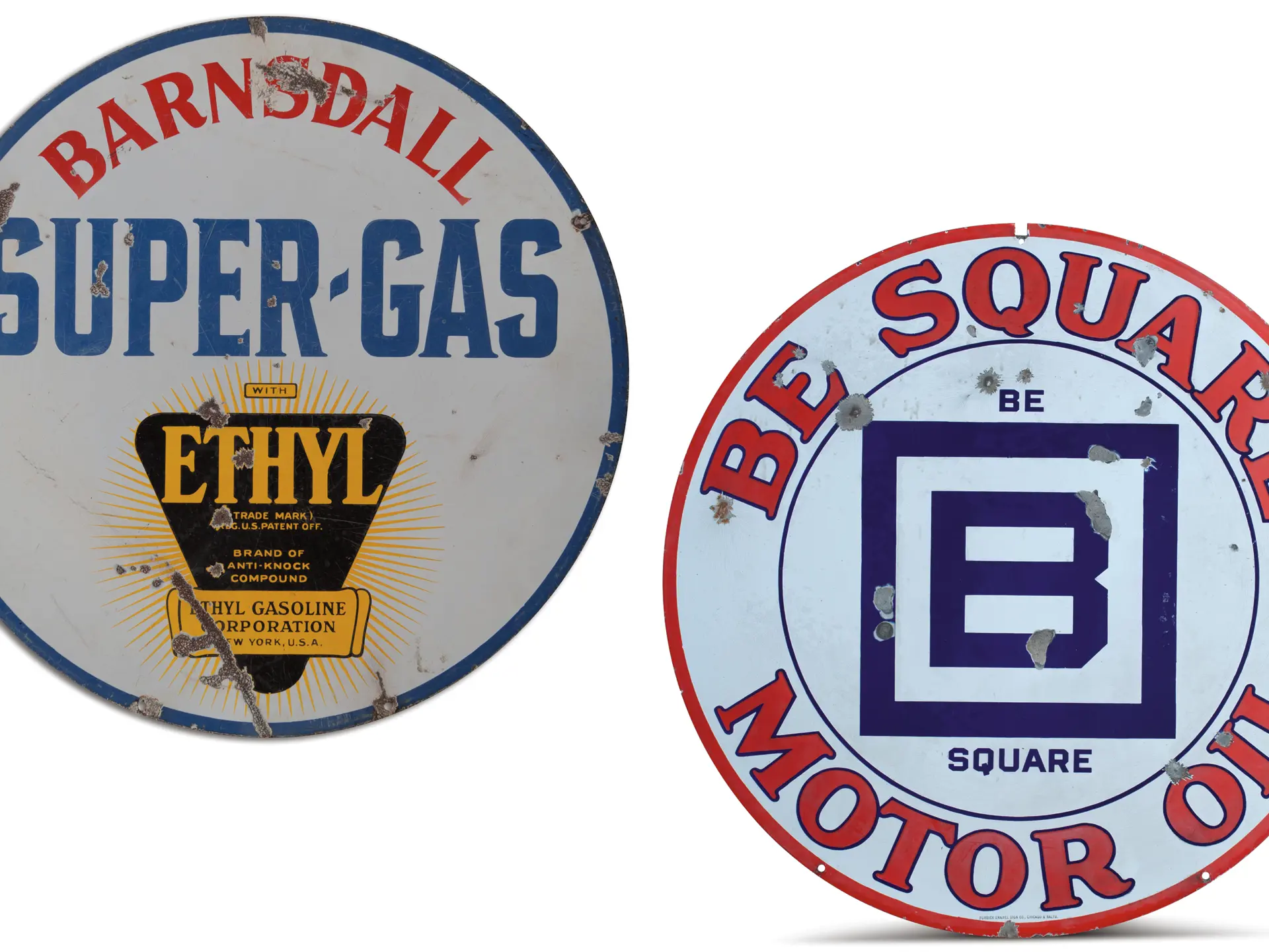 Two Motor Oil & Gas Signs | The Dingman Collection 2012 | RM Sotheby's