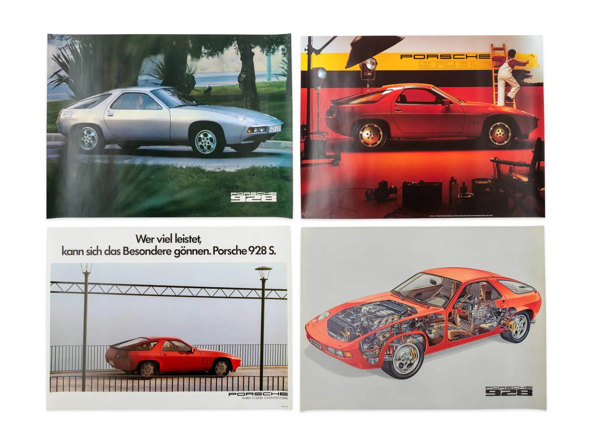 Four Porsche 928 S and 928 Advertising Posters | The White Collection ...