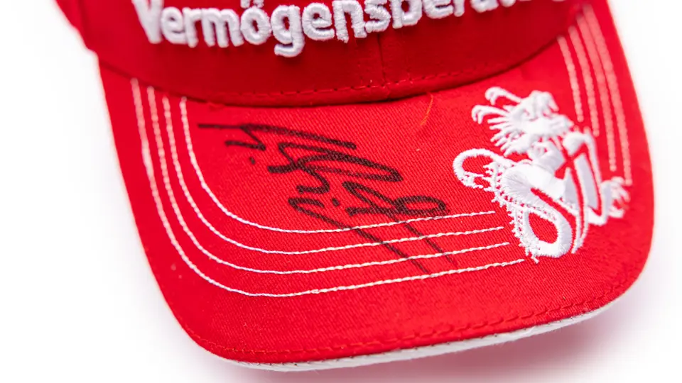 Two Michael Schumacher Formula 1 Signed Caps | The Schumacher and F1 ...