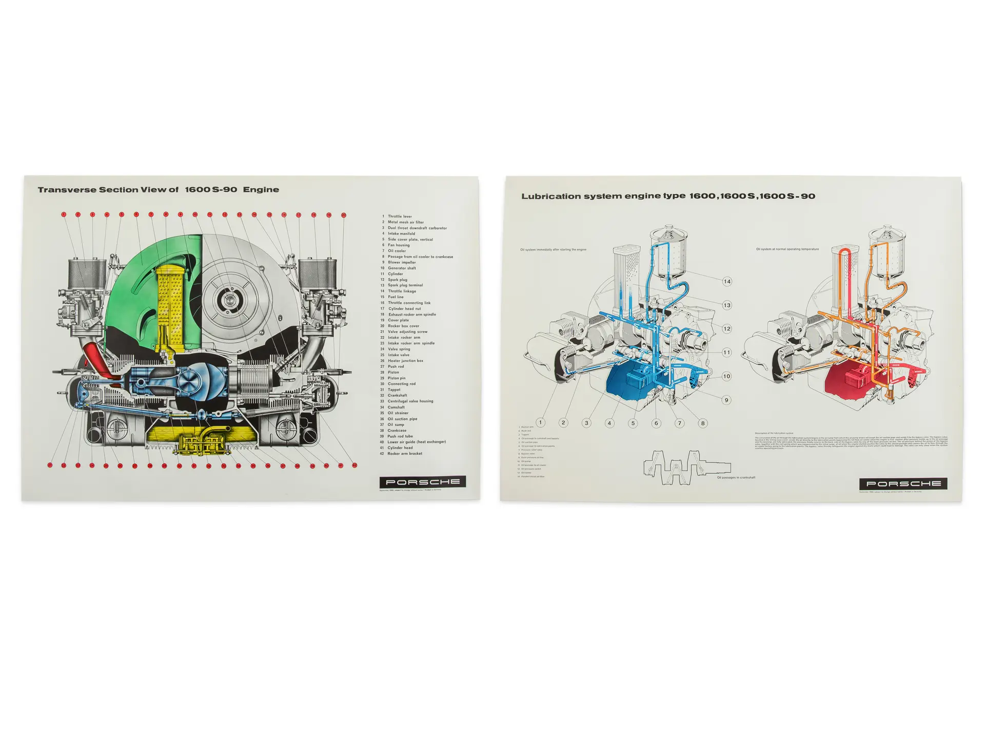Two Porsche 356 Engine Schematic Posters | The White Collection ...
