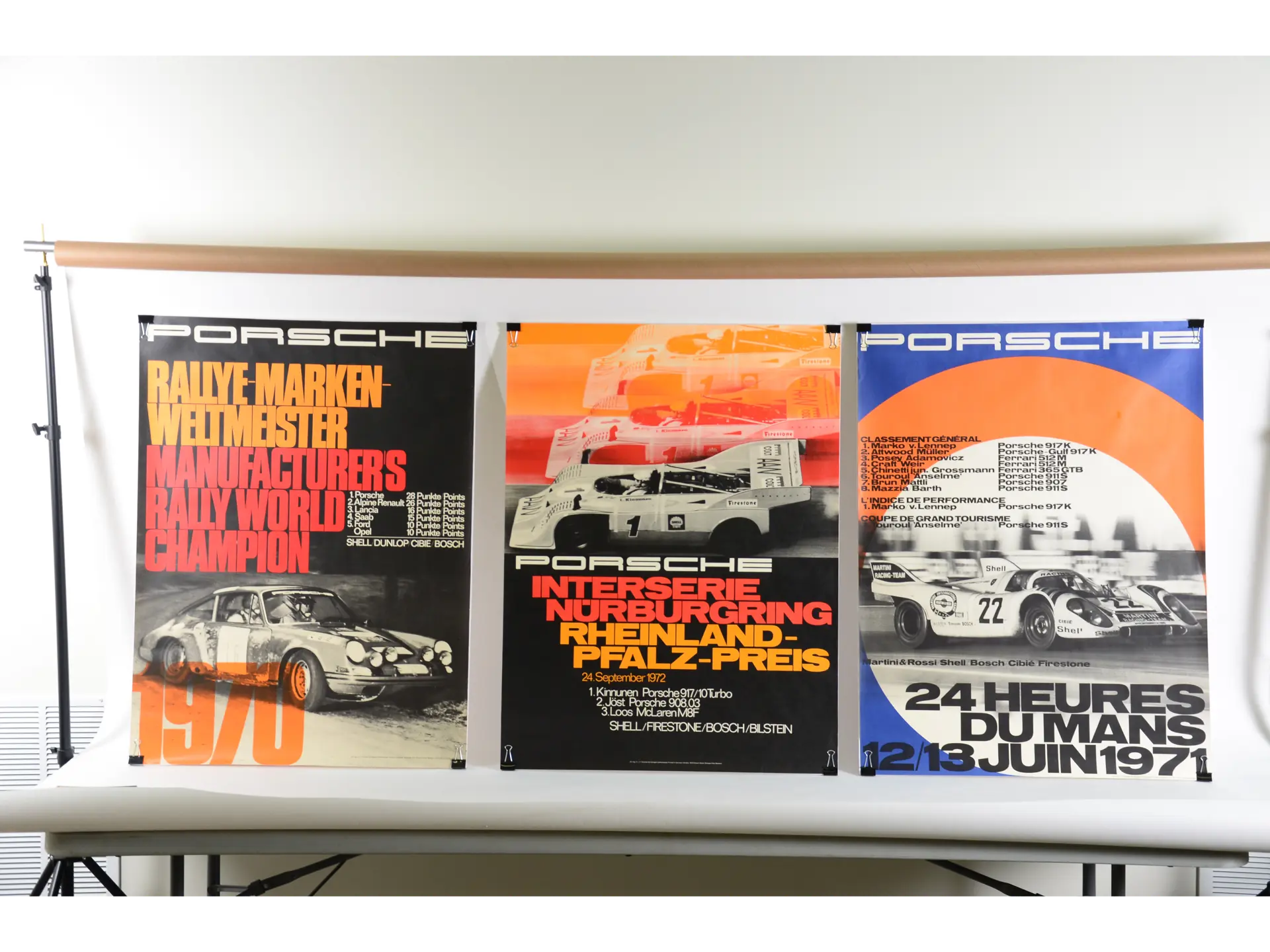 A group of three early ‘70s Porsche factory racing posters | Auburn ...