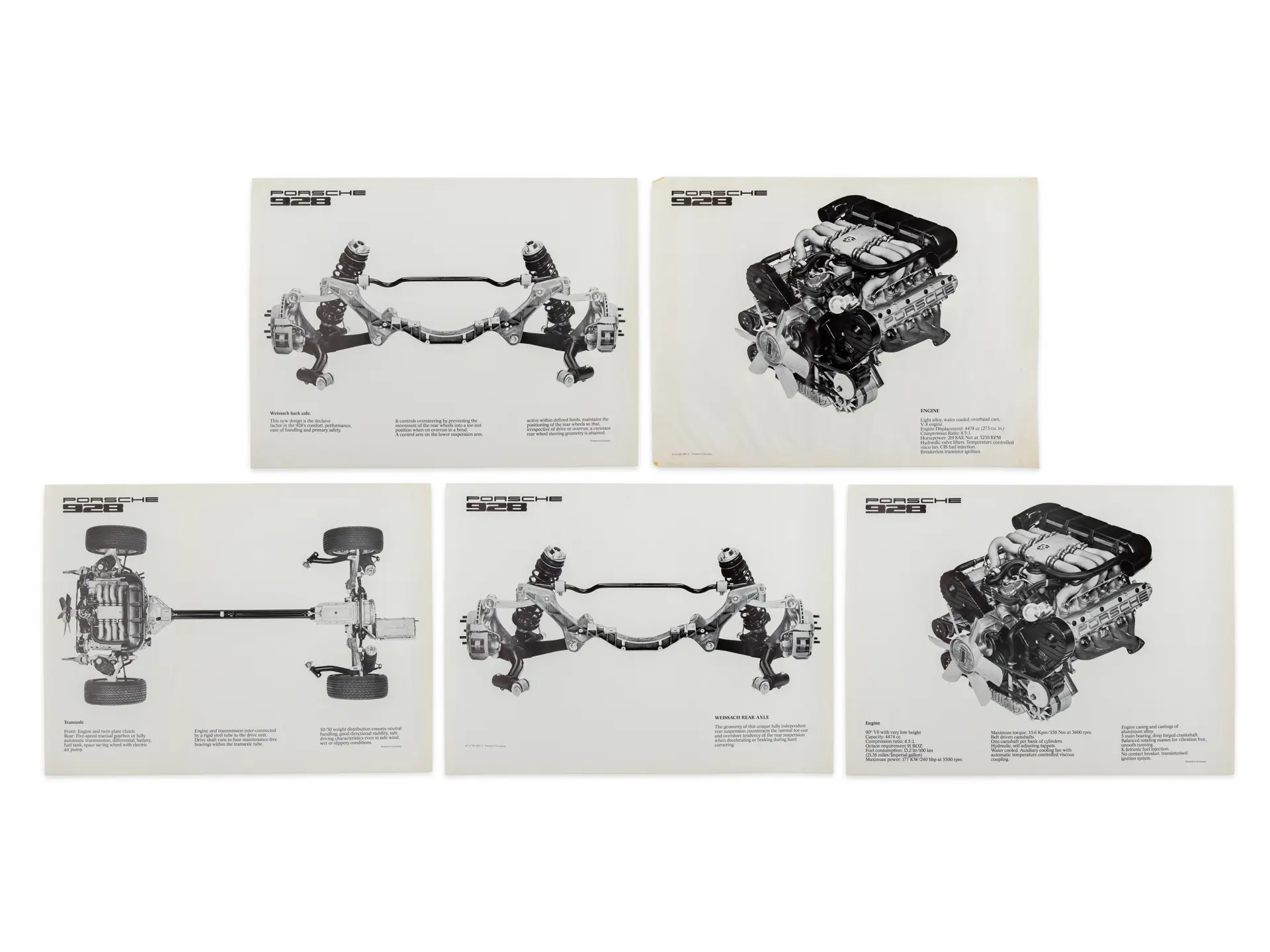 Five Porsche 928 Technical Posters | The White Collection | Online | RM ...
