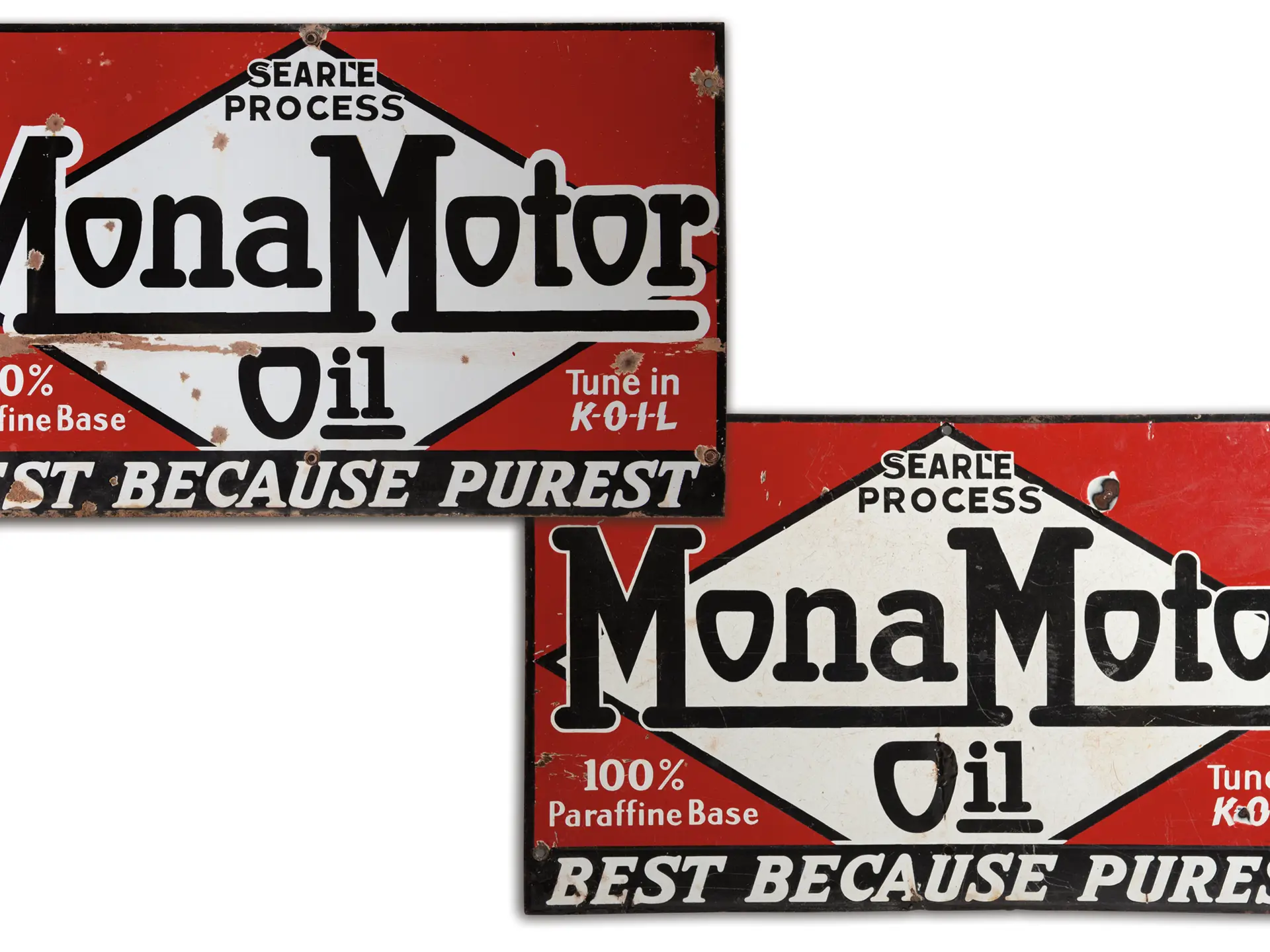 Two Mona Motor Oil Signs | The Dingman Collection 2012 | RM Sotheby's