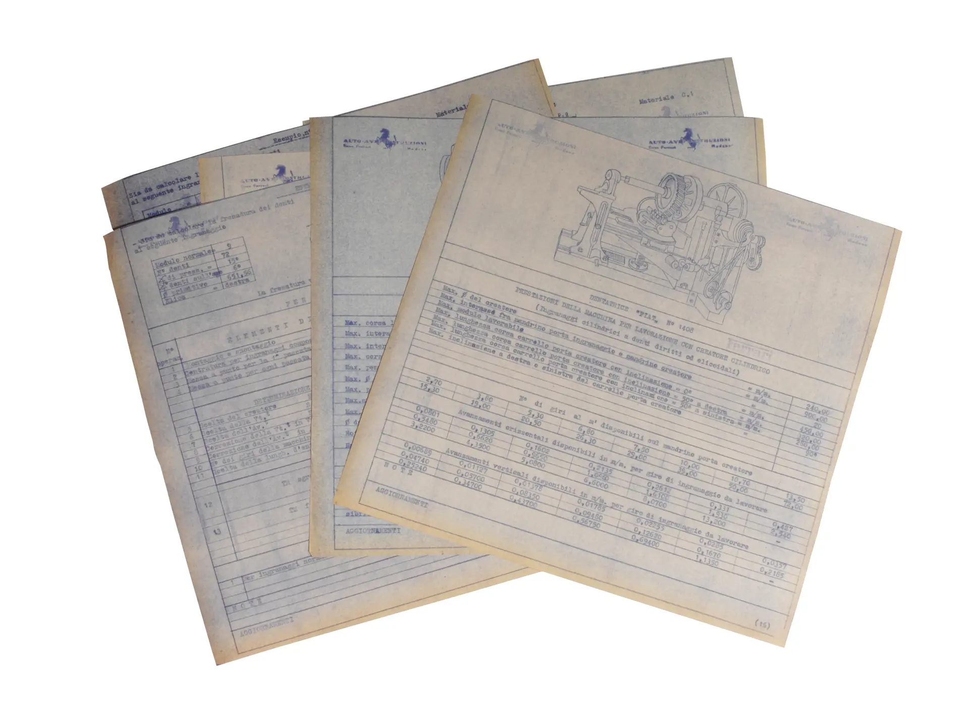 Auto Avio Construzioni Blueprints, 1942 | Ferrari – Leggenda e Passione ...