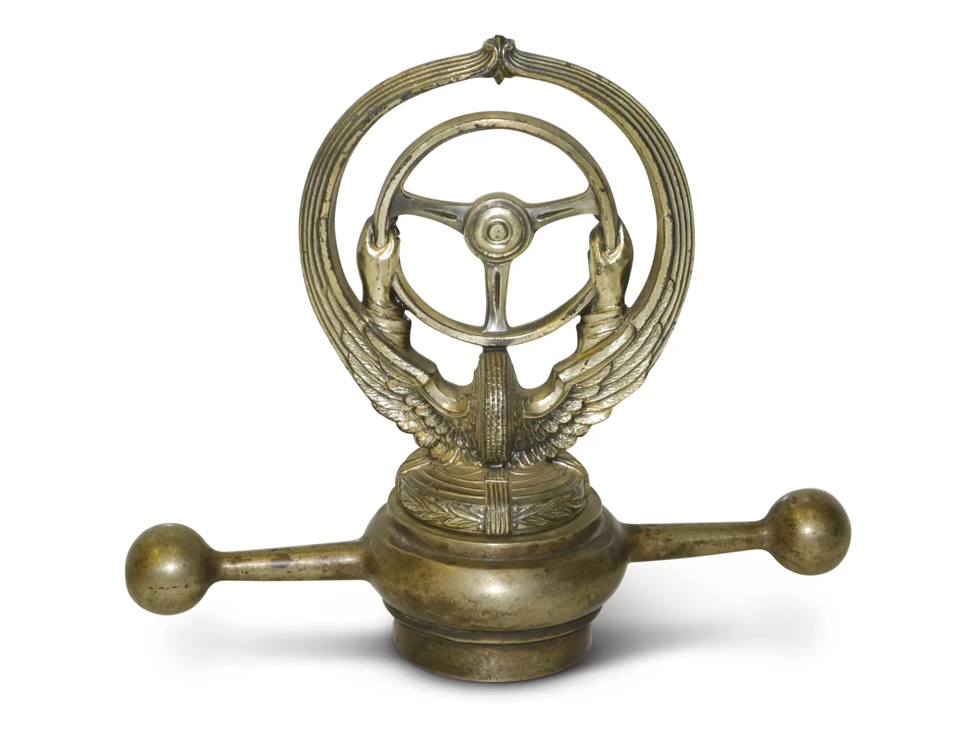 Winged Steering Wheel Mascot on Dog Bone Radiator Cap | Hershey 2019 ...