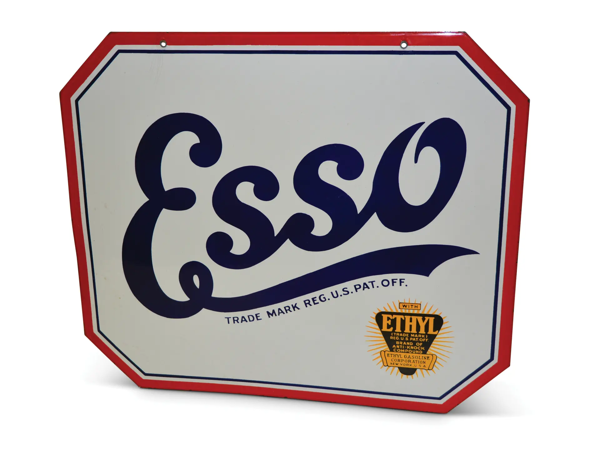 ESSO with Ethyl Logo Porcelain Sign | Auburn Fall 2019 | RM Sotheby's