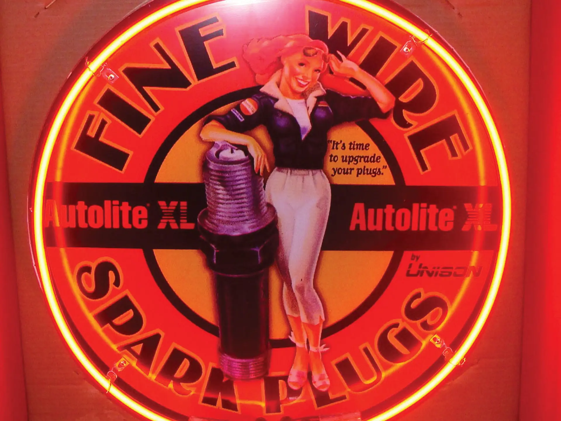 Aviation autolite Spark Plug Pin-Up Girl Advertising Neon | Auburn ...