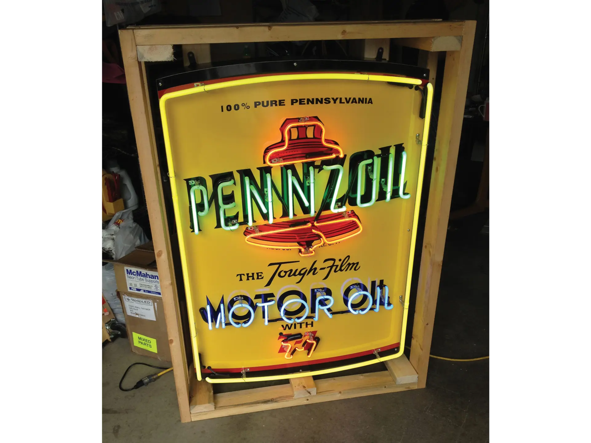Pennzoil Motor Oil Tin Neon Sign, with Flasher, 36" x 48", New Neon ...
