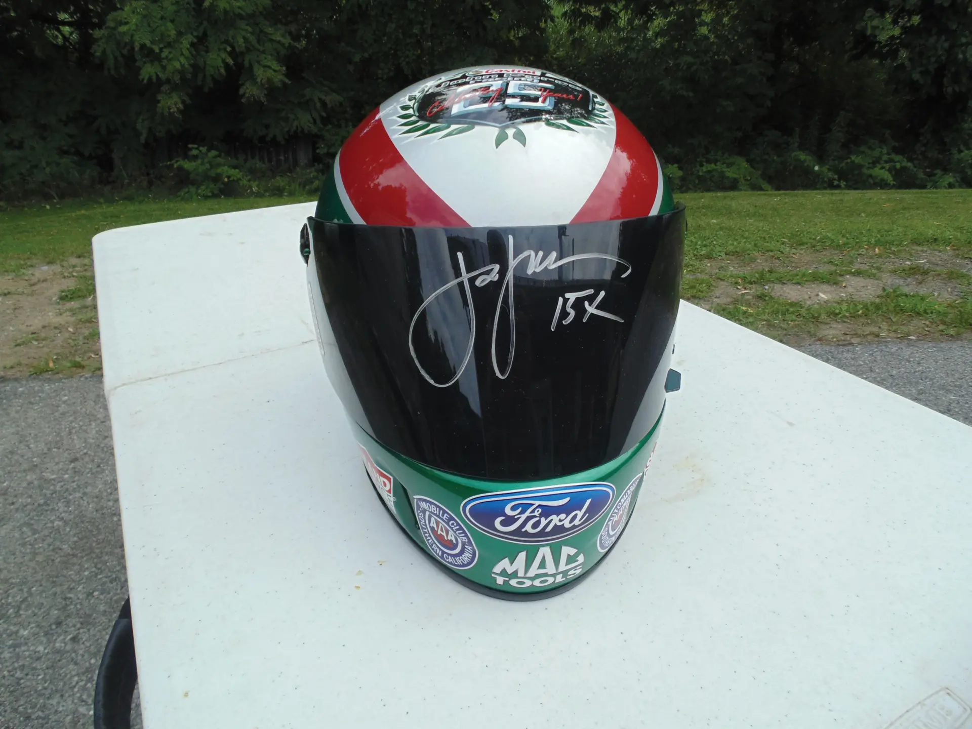 John Force 15 time World Championship Drag Helmet with original ...