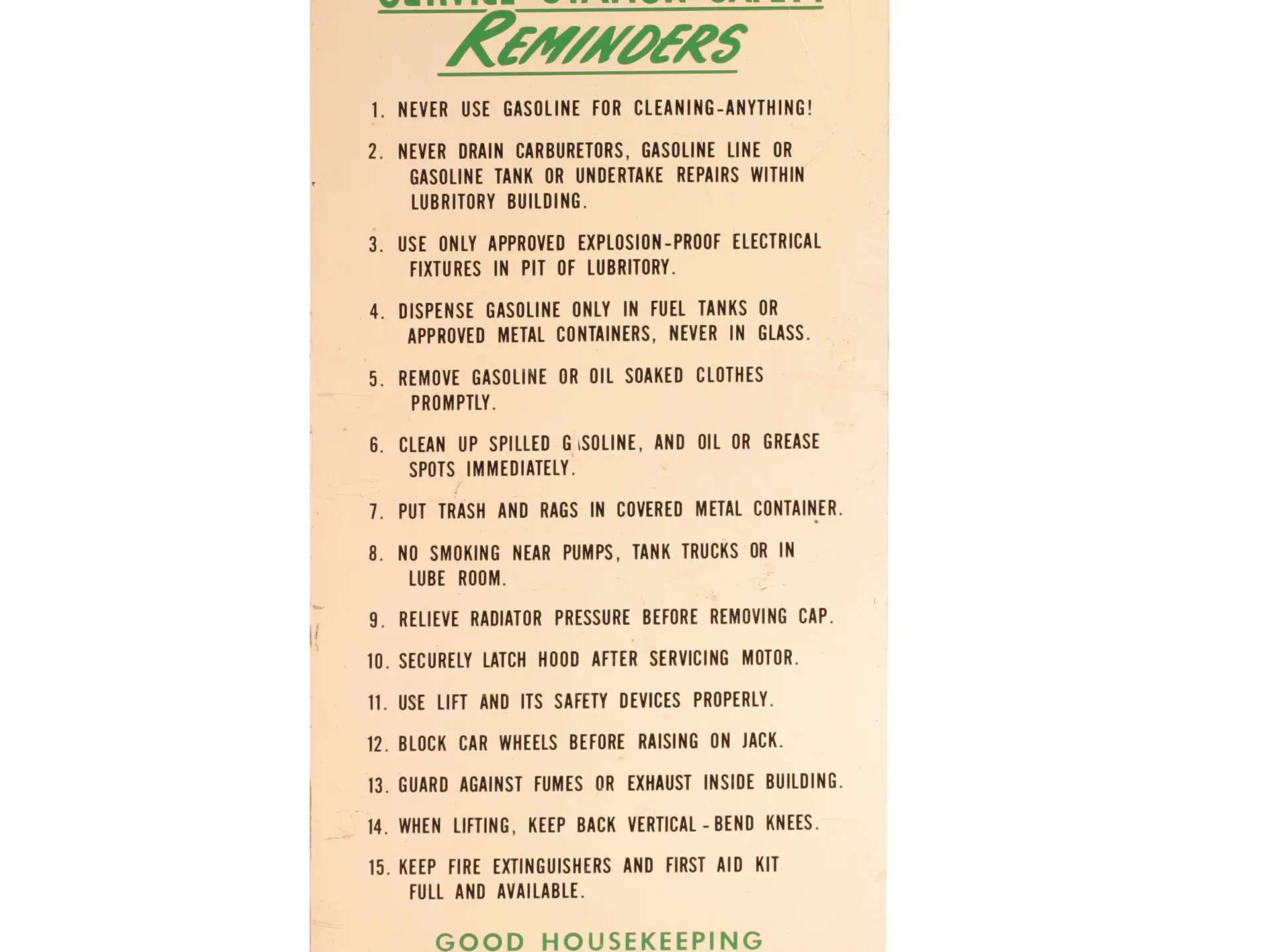 Socony Mobil Service Station Safety Reminders | The Dingman Ford ...
