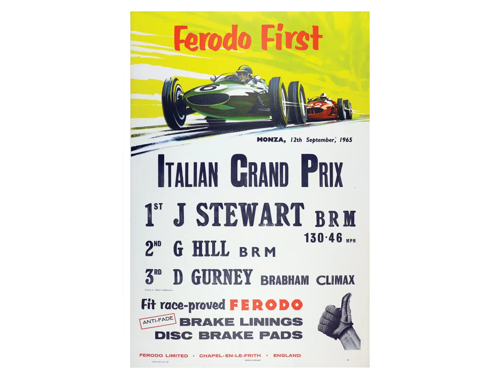 Italian Grand Prix, Monza, 1965 | Original Racing Posters, 1925-1972 ...