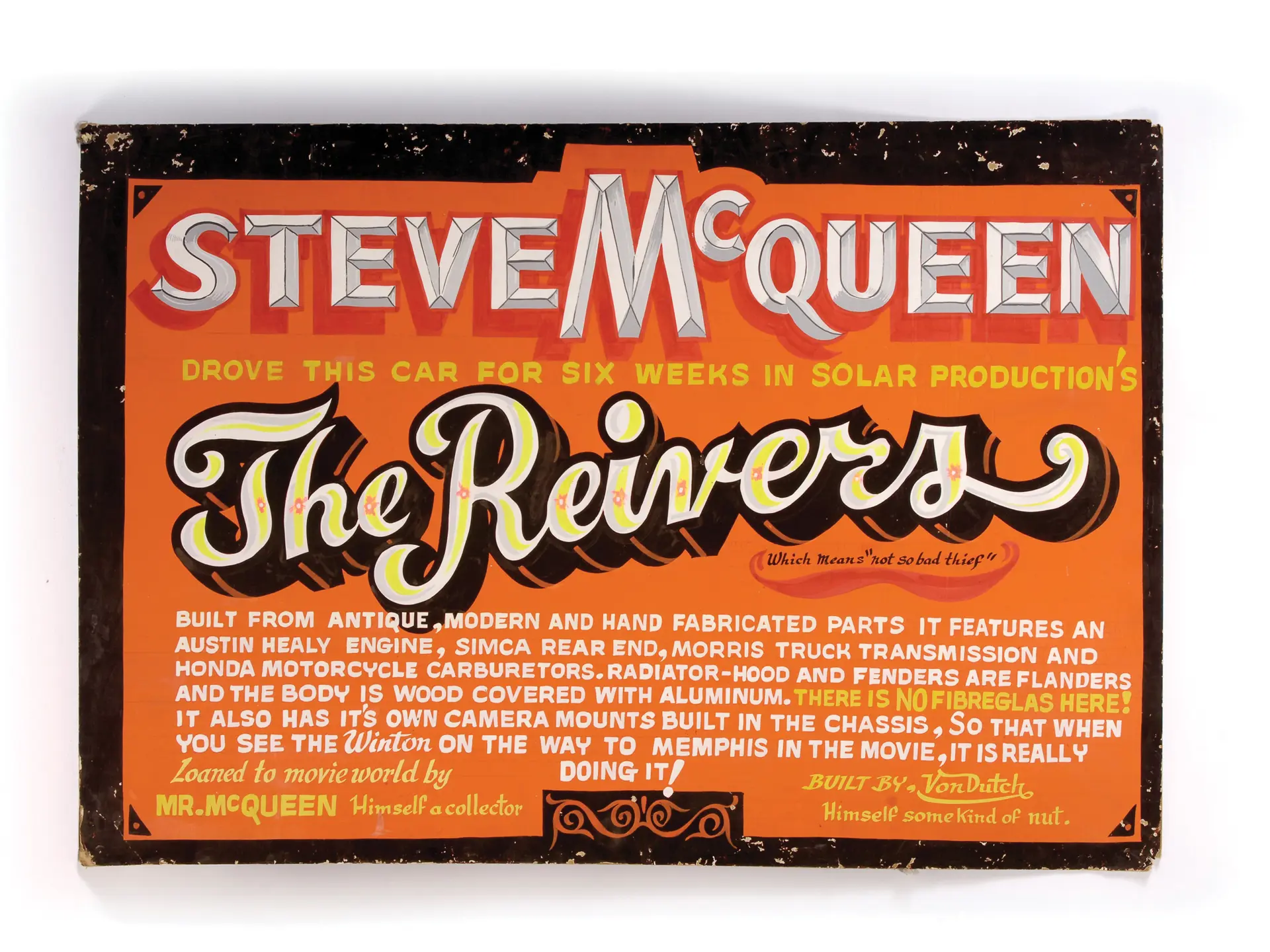 Steve McQueen - The Reivers Sign | The Petersen Automotive Museum ...