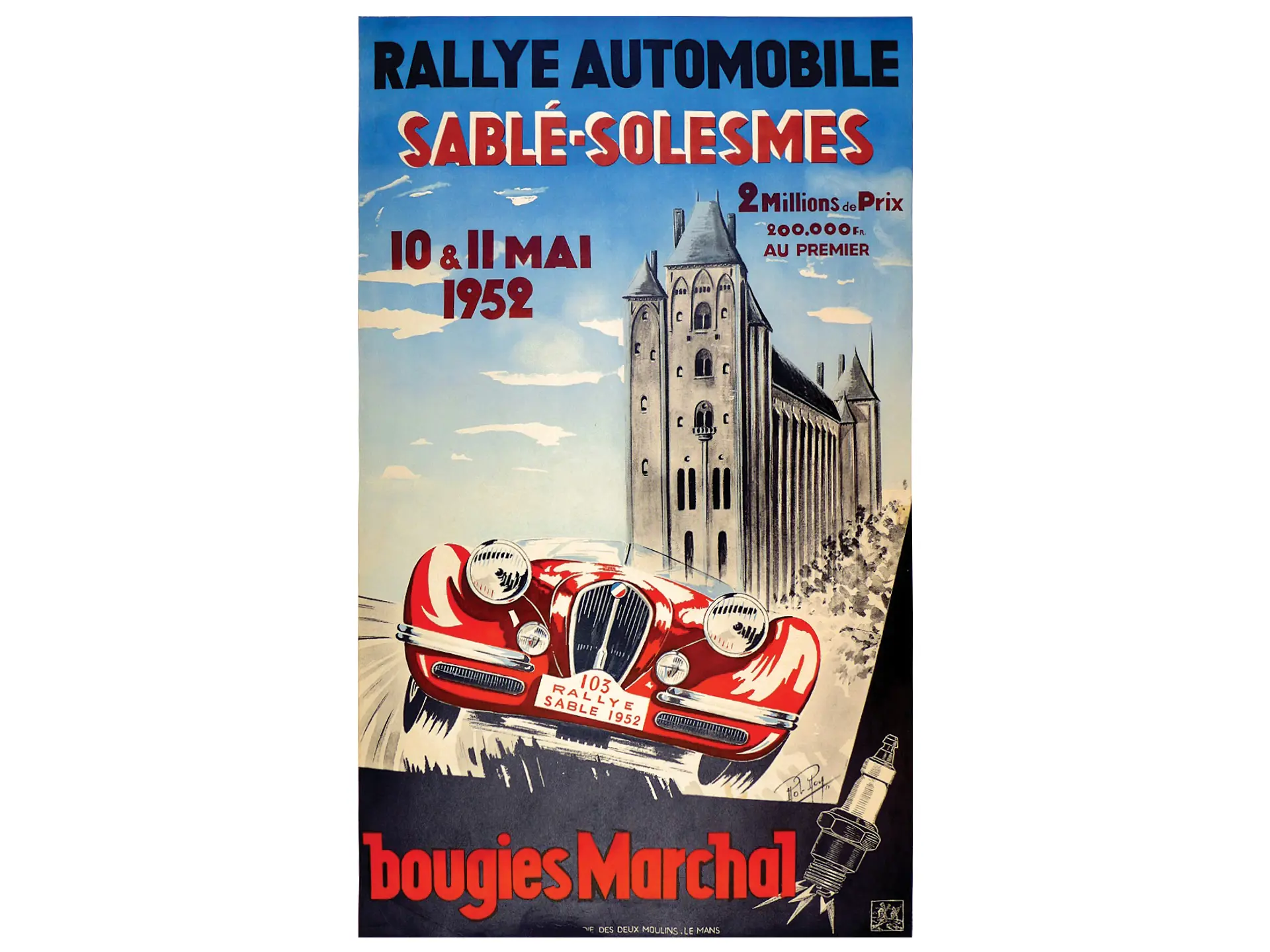 Rallye Automobile Sablé-Solesmes, 1952 | Original Racing Posters, 1925 ...