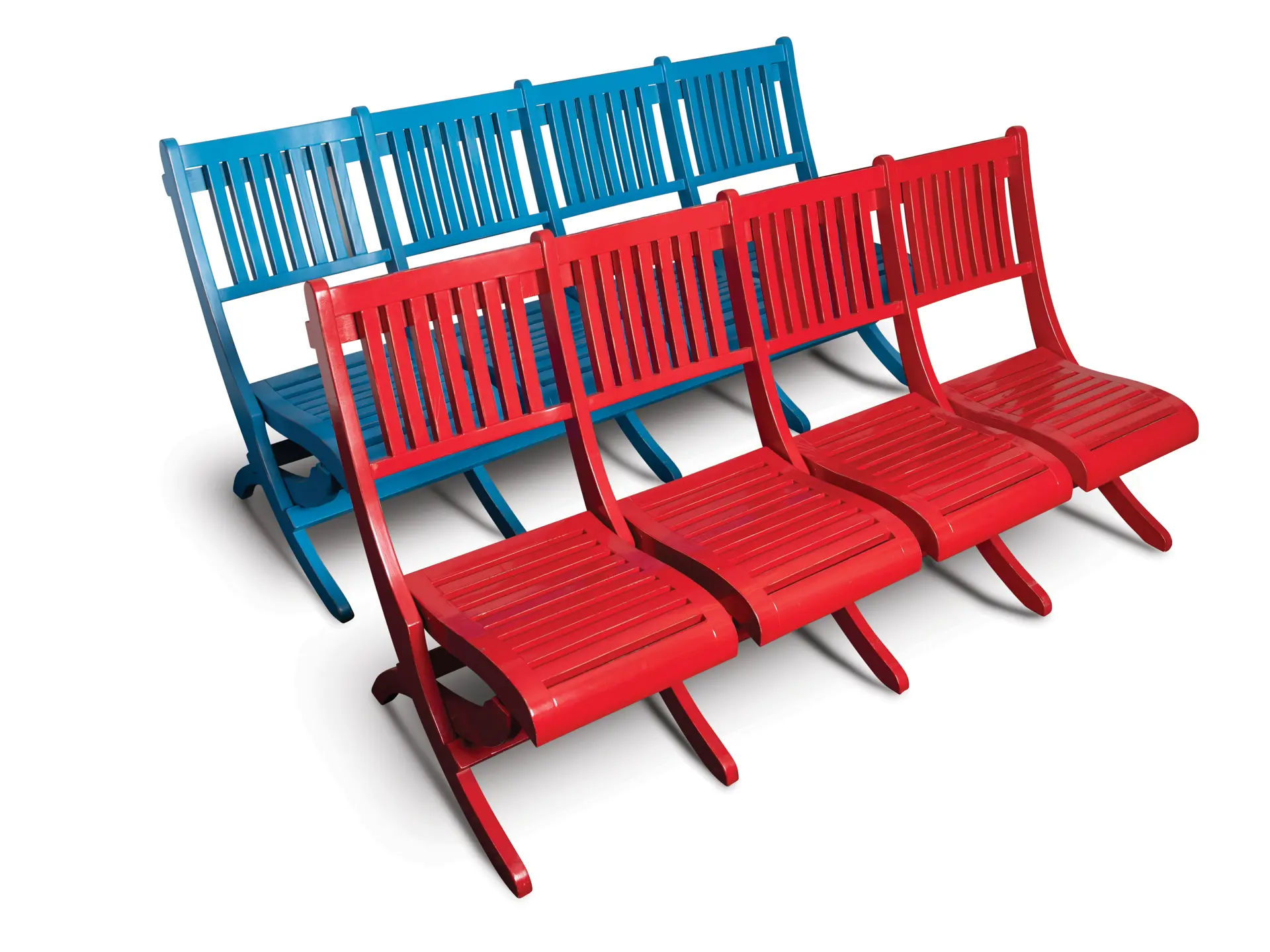 Pair of Stadium-Style Wooden Benches | The Guyton Collection | RM Sotheby's