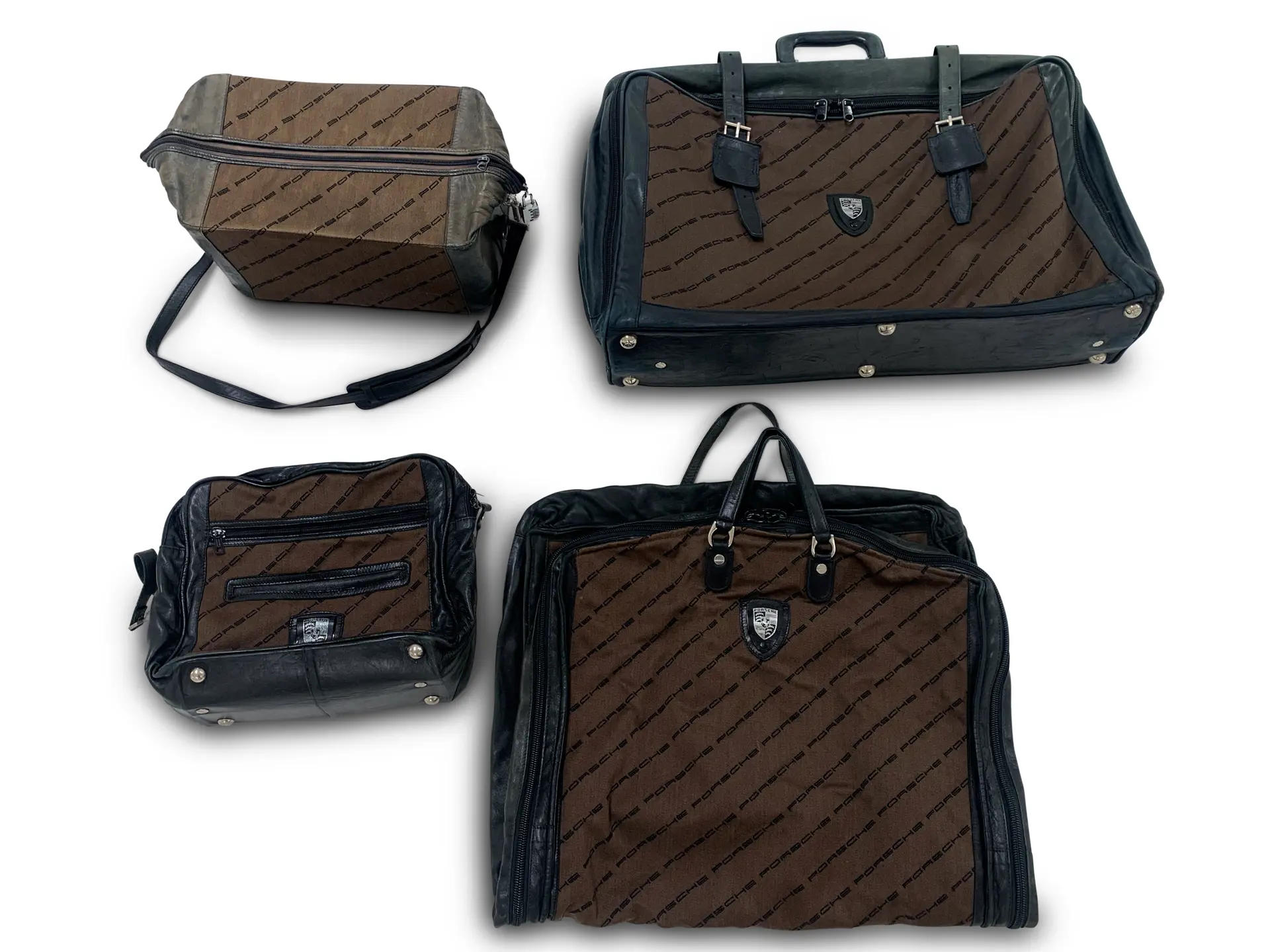 Four Pieces of Brown Porsche Luggage by Seeger | The White Collection ...