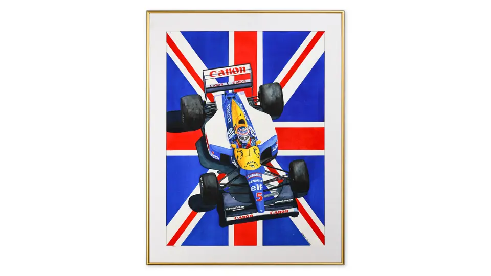 Williams FW14B Union Jack Framed Painting by David Cook, 1992 ...
