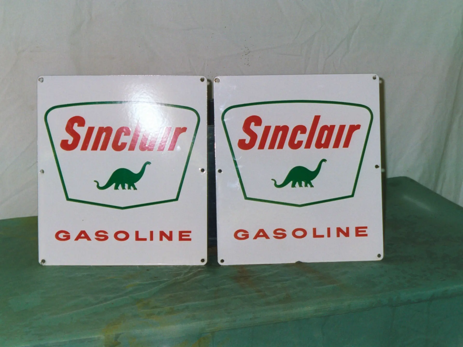 Pair of 1950's Sinclair Porcelain Pump Signs | The Florida Collector ...