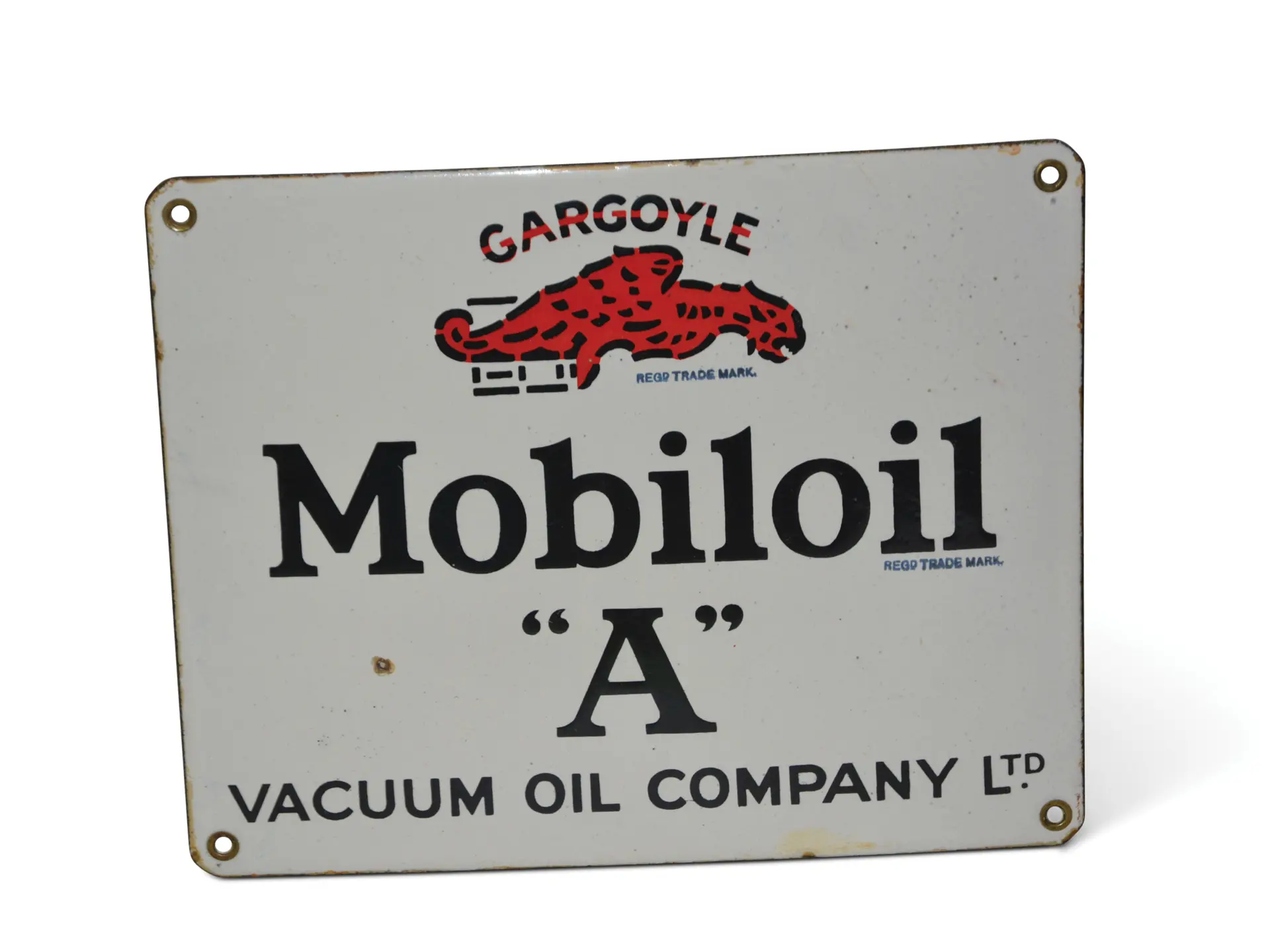 "Gargoyle Mobiloil A" Porcelain Sign | Auburn Fall 2019 | RM Sotheby's