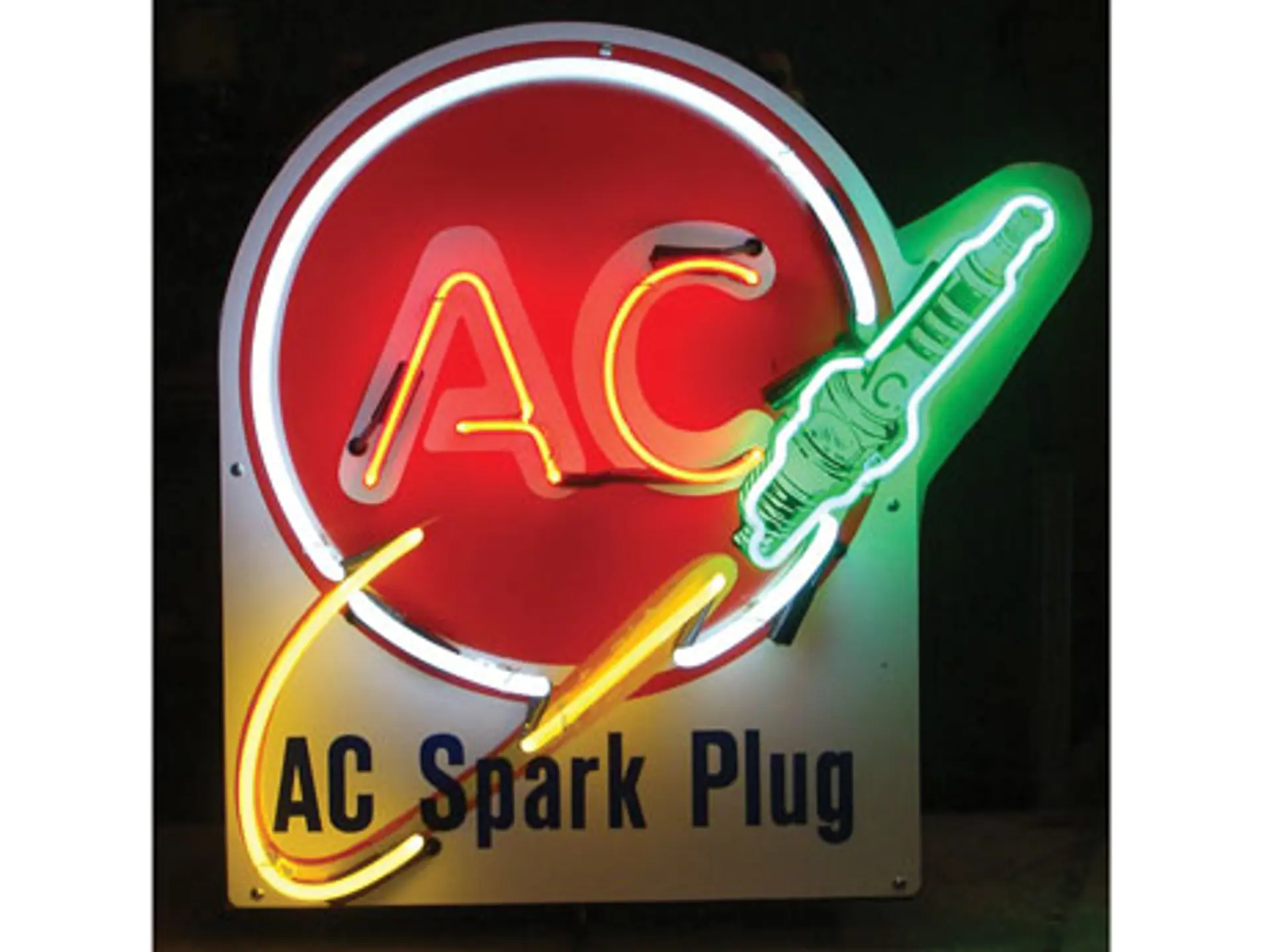 AC Spark Plug 4 Color Neon Sign in Canister (30"X 27") | Auburn Fall ...