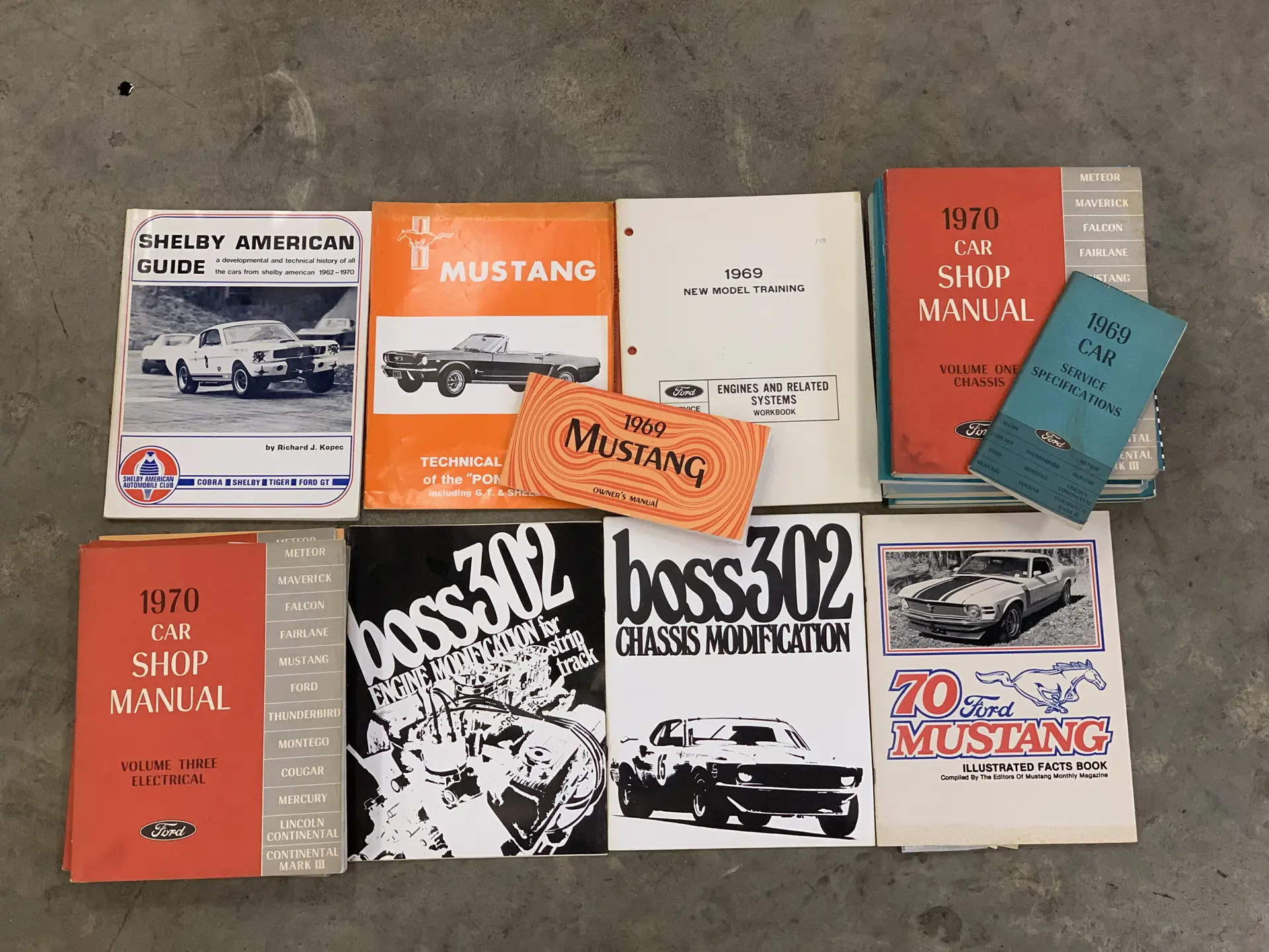 Ford Literature including shop manuals and Boss 302 Modification guides ...